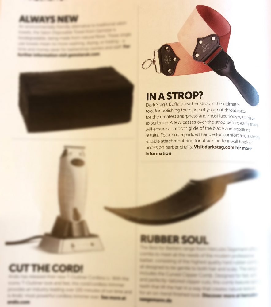 Dark Stag Strop in The Barber Magazine Press! | Dark Stag