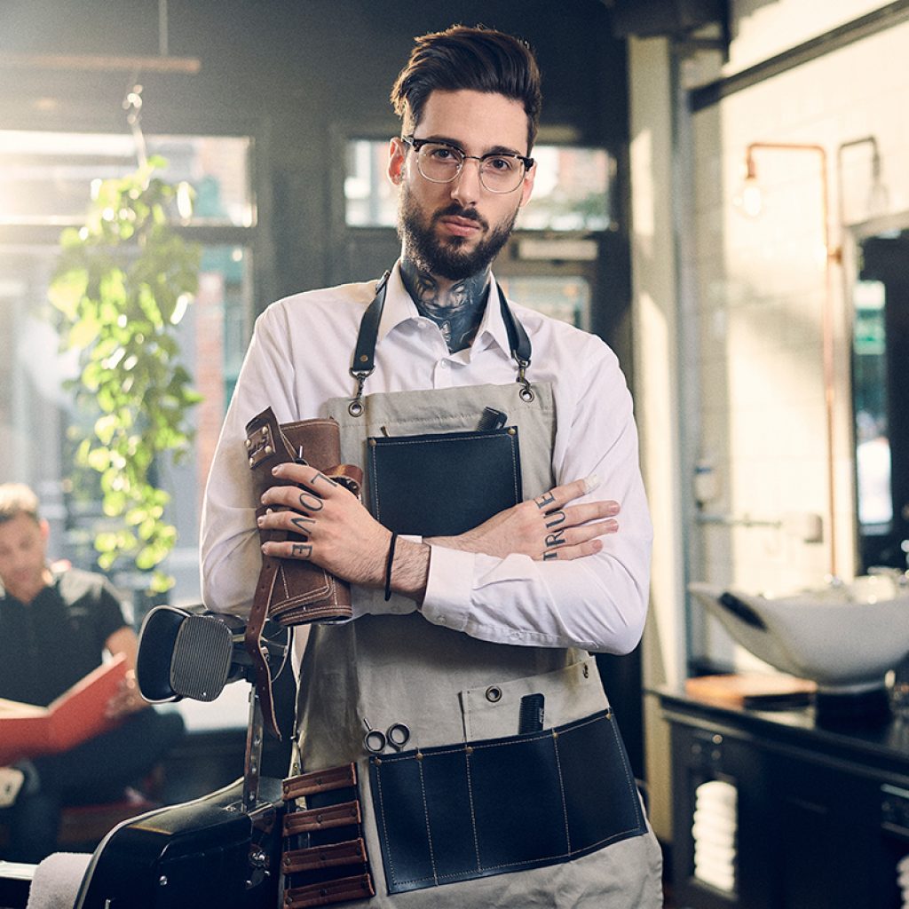 Leather Barber Tool Roll - Dark Stag