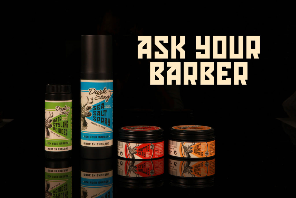 ASK YOUR BARBER tile - Dark Stag